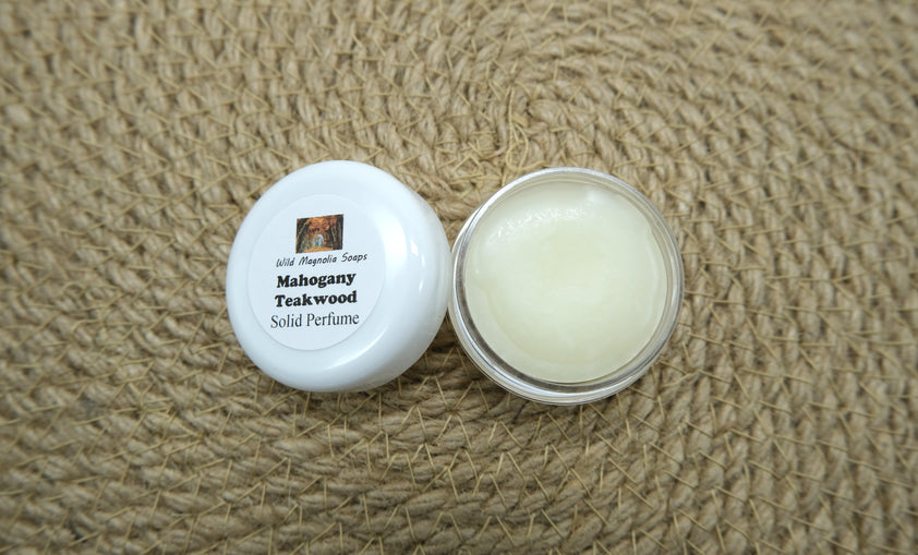Mahogany Teakwood Scented Solid Perfume – Wild Magnolia Soaps